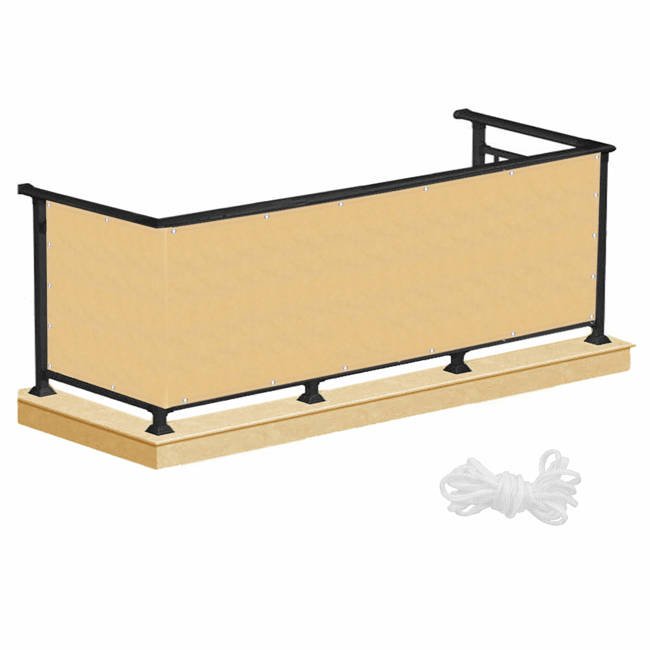Paravan pentru balcon 1 x 7 m bej, include cabluri montare - eMAG.ro