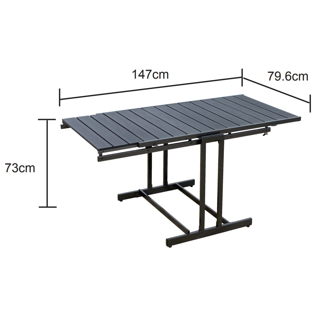 Masa/raft Kring Valerian, 147x76x73 cm, culoare negru - eMAG.ro
