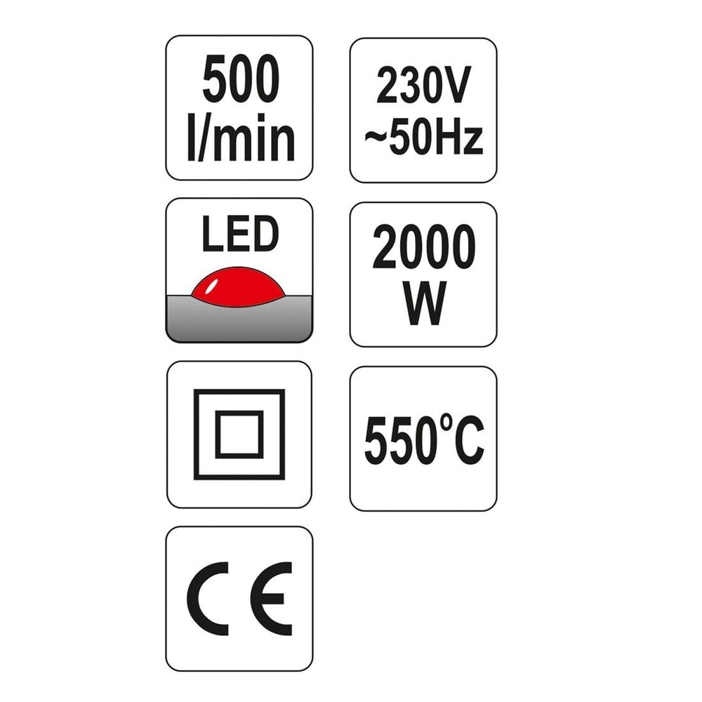 Suflanta aer cald Yato YT-82292, putere 2000W, temperatura reglabila 0 ...