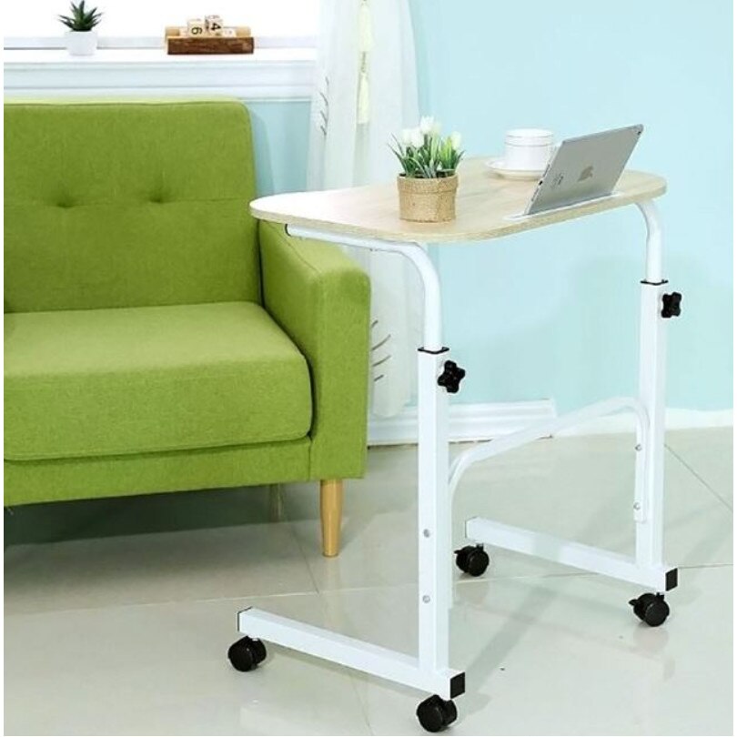 Birou cu cadru metalic si roti, inaltime reglabila, 60 x 40 cm - eMAG.ro