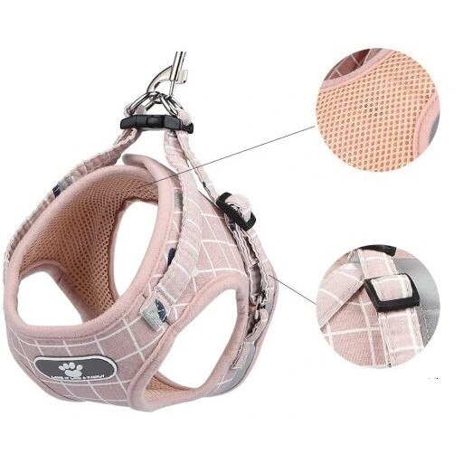 Set Curele de san pentru pisici si caini cu lese, marime M, Roz in ...