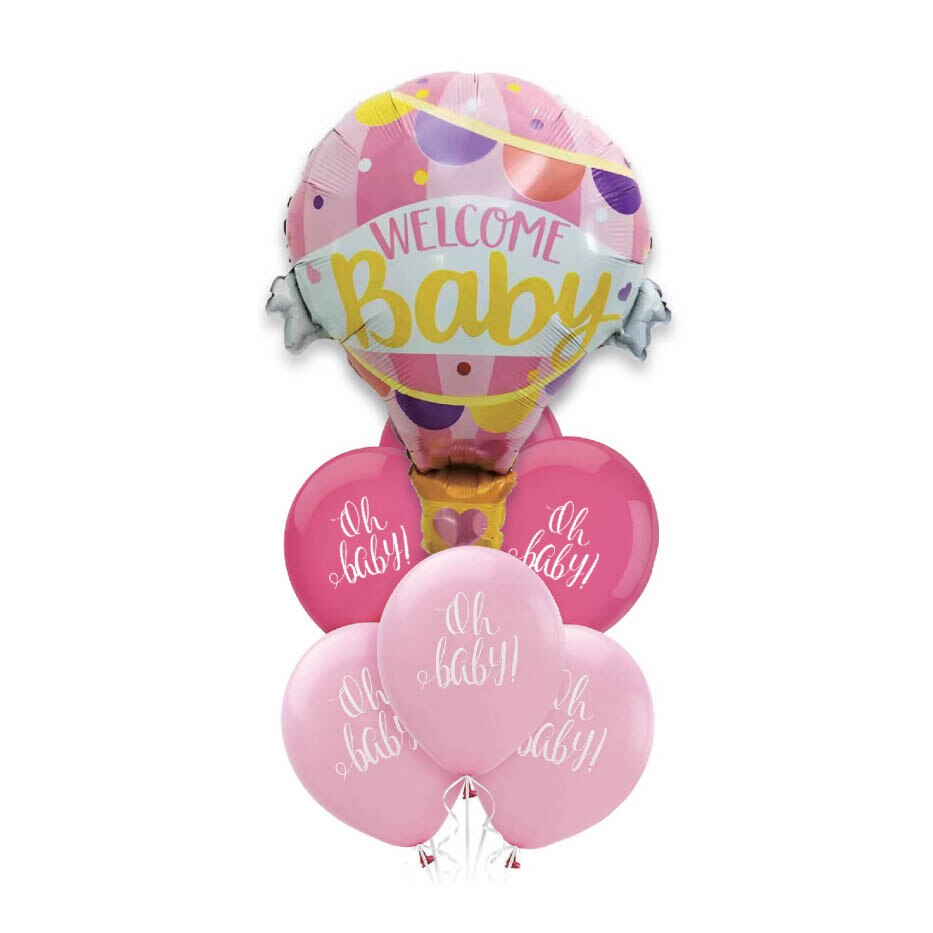 Set 6 baloane, welcome baby, roz - eMAG.ro