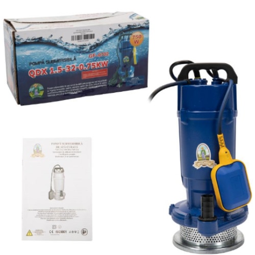 Pompa apa submersibila 32m,0.75kW,750W,1 Tol,Pompa irigat - eMAG.ro