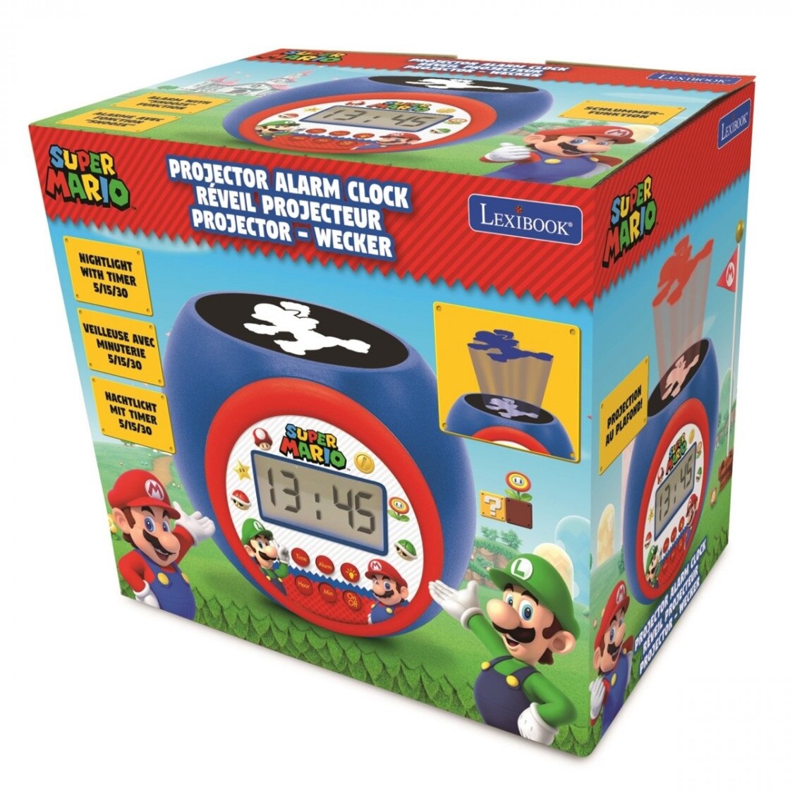 Ceas Proiector Copii Lexibook Super Mario 13cm x 10cm x 10.5 cm - eMAG.ro
