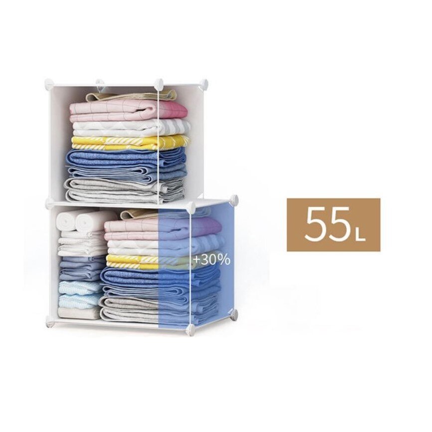 Dulap modular din plastic cu schelet metalic, 147x147x47 cm, alb, buz ...