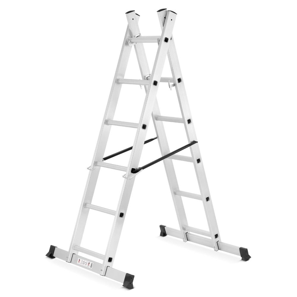 Scara schela, cu platforma, din aluminiu, 2x6 trepte, 3 in1 - eMAG.ro