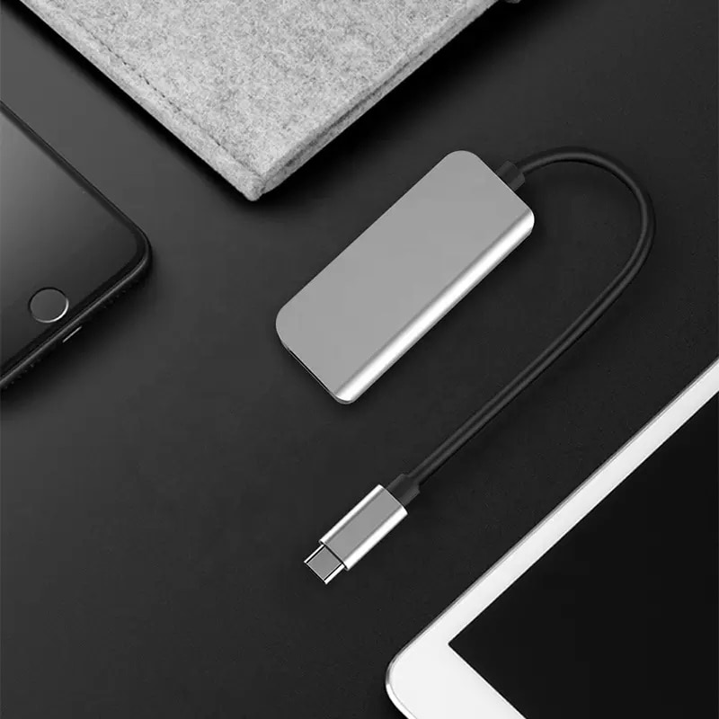 Hub USB C 3 in 1 RikBo® Plug & Play, USB Type-C la 1 x 87W USB-C ...
