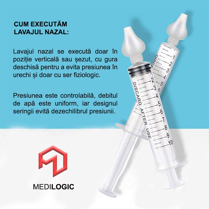 Set 2 bucati Irigator / Dus Lavaj Nazal, MEDILOGIC™, dispozitiv ...