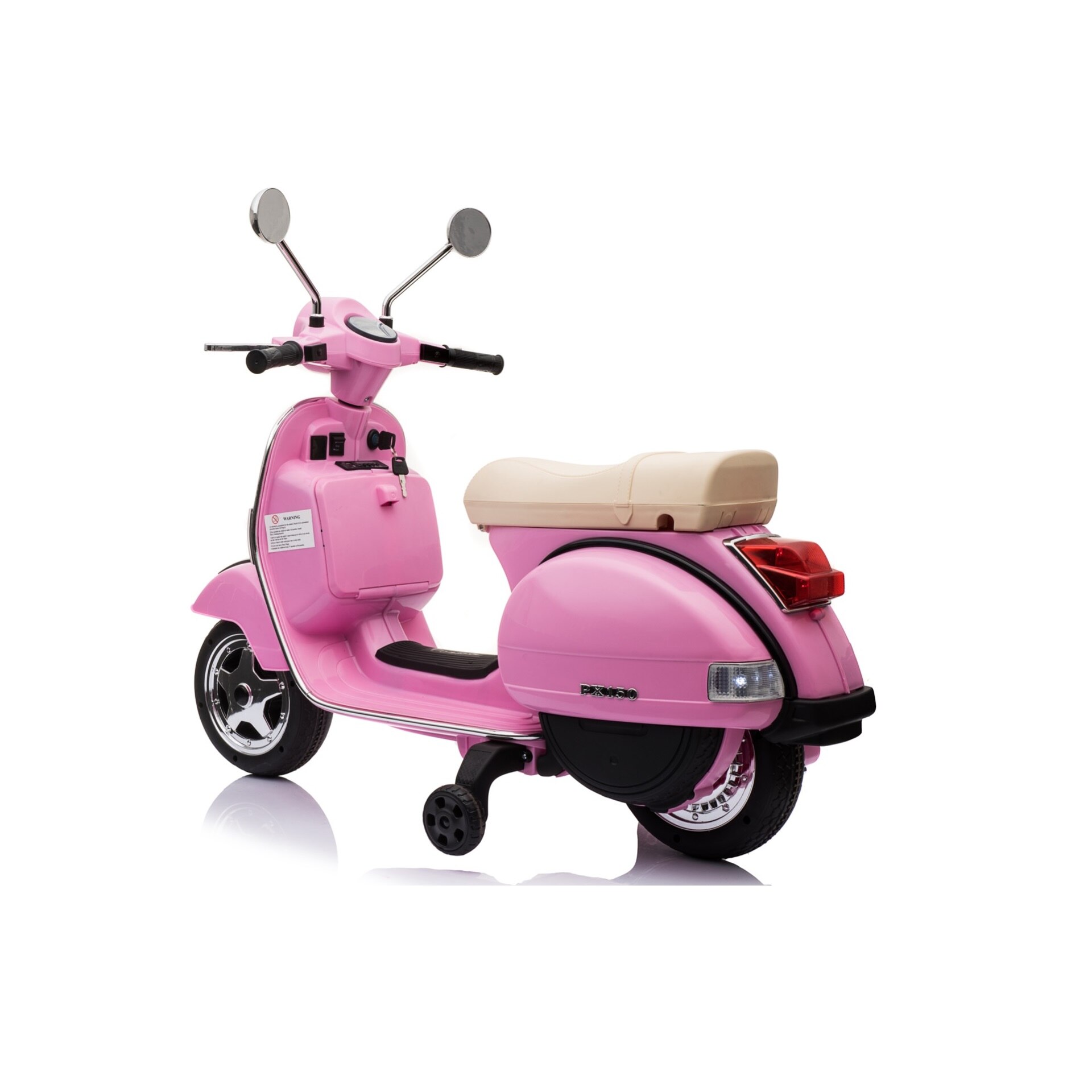 Moto Vespa PX150, 12v, scaun piele, anvelope EVA, roz - eMAG.ro