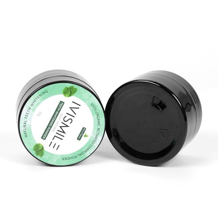 Set albire si intretinere dentara, Pudra organica cu aroma de menta din ...
