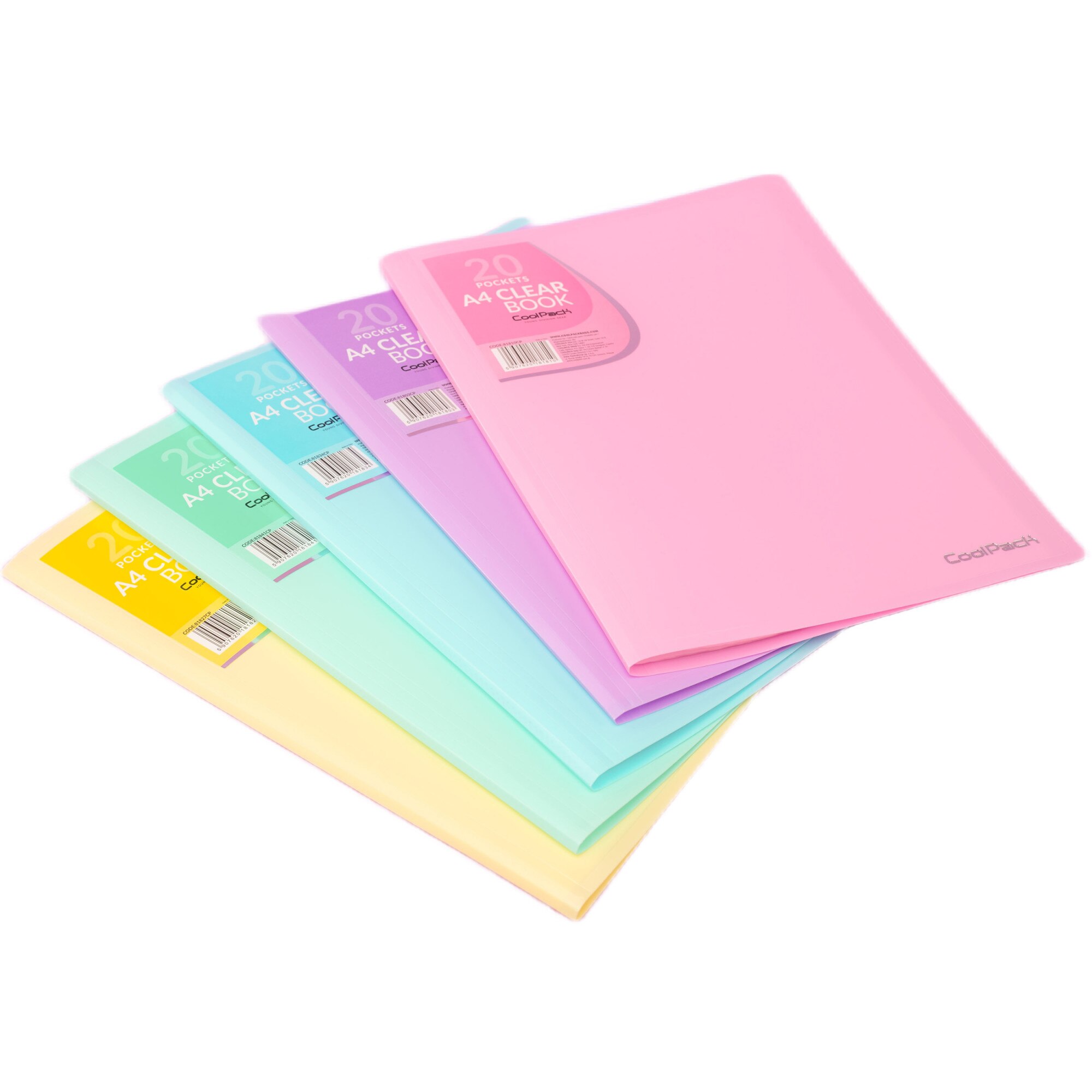 Set 5 mape A4 cu 20 de folii Coolpak PASTEL, 5 culori - eMAG.ro