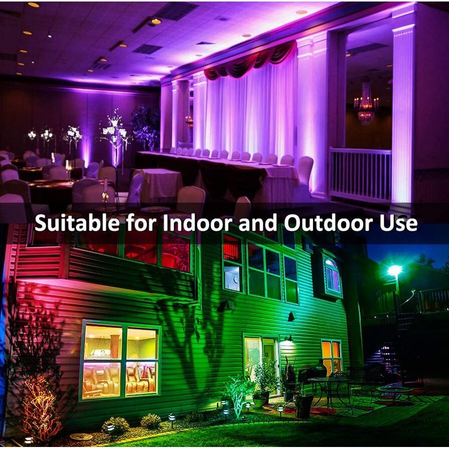 Set 2 proiectoare LED RGB de podea Novostella, cu telecomanda, 60W ...