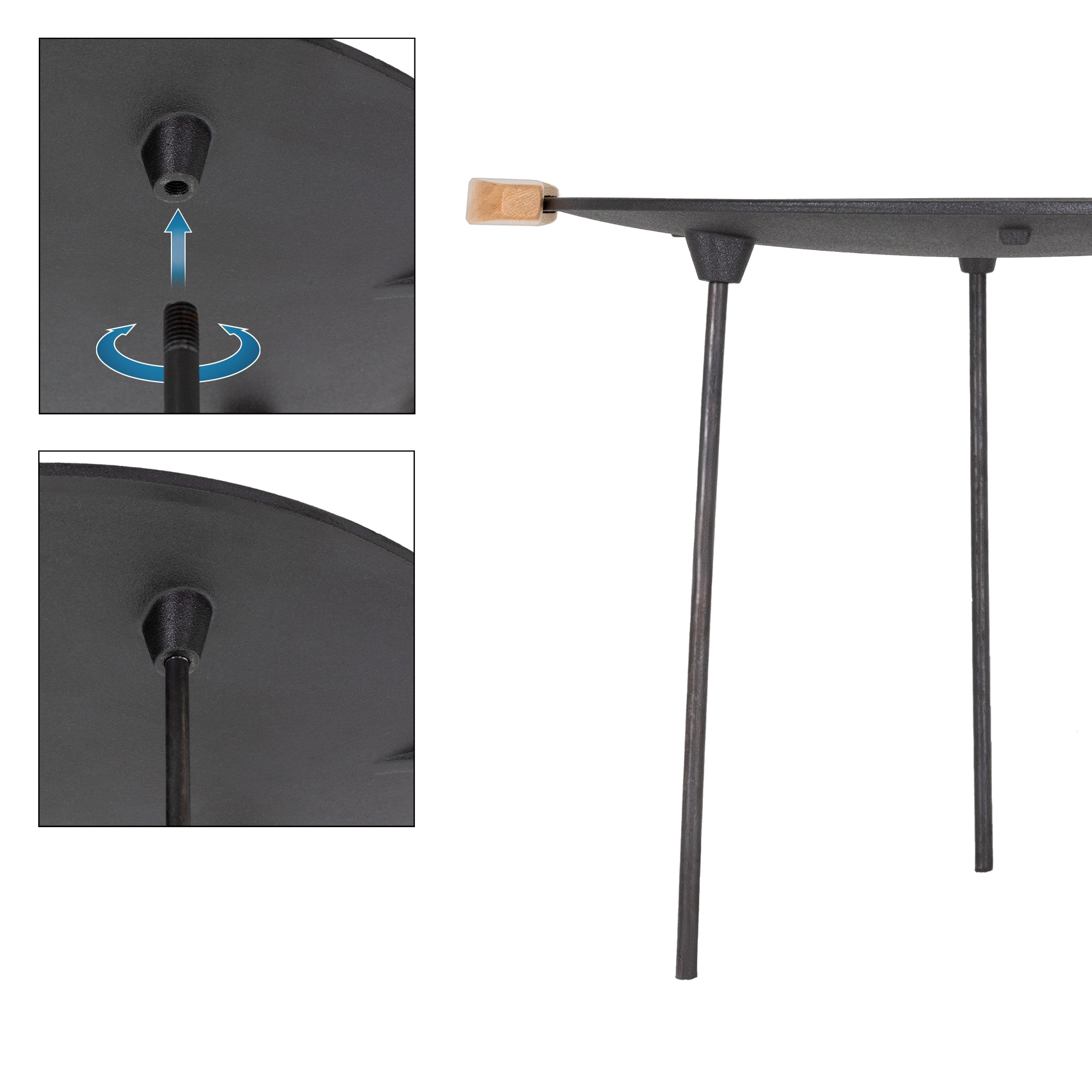 Gratar disc din fonta, ECD Germany, inaltime ajustabila, negru, manere ...
