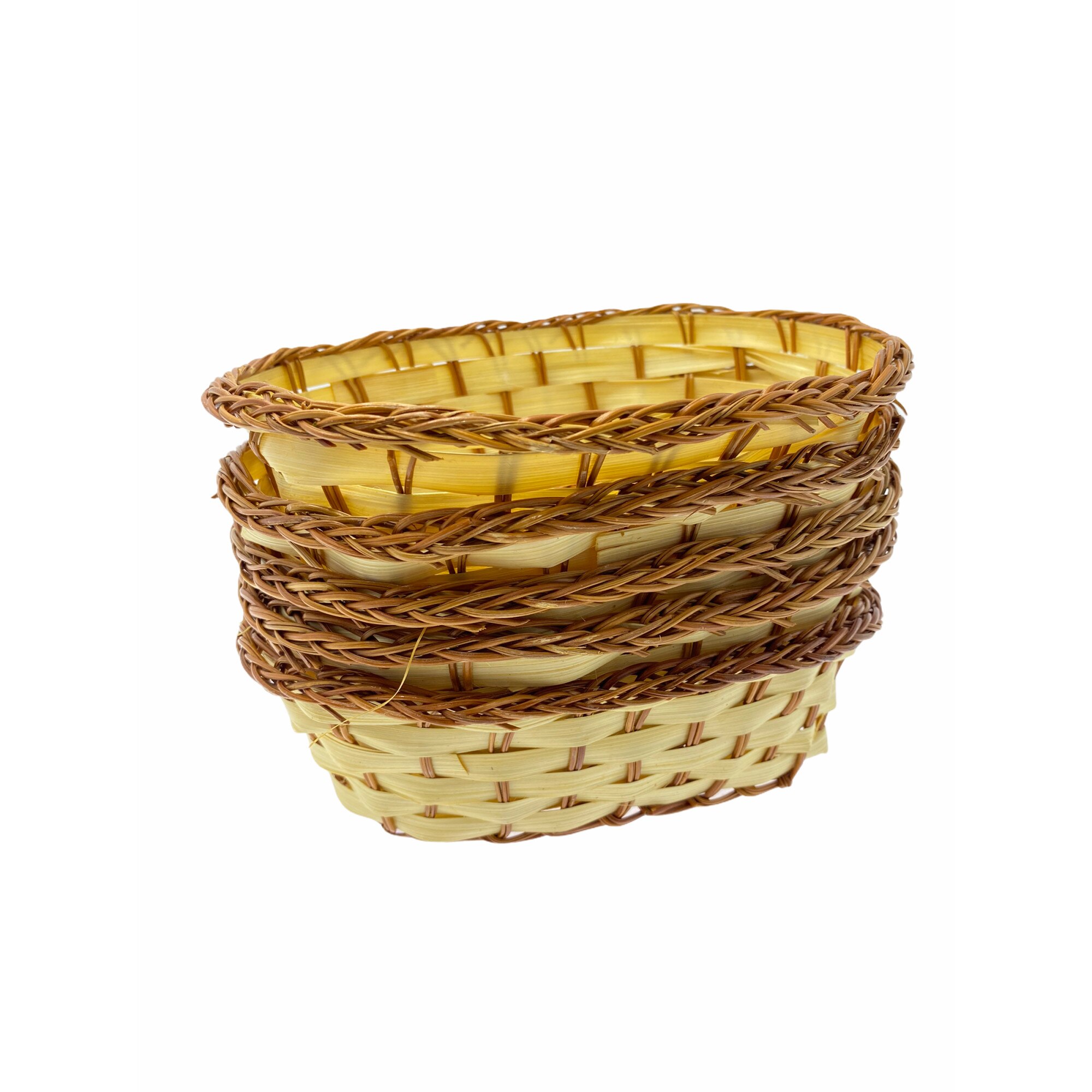 Set 5 cosuri impletite oval, Atelier, Crem, Rachita, 19x15x6cm - eMAG.ro