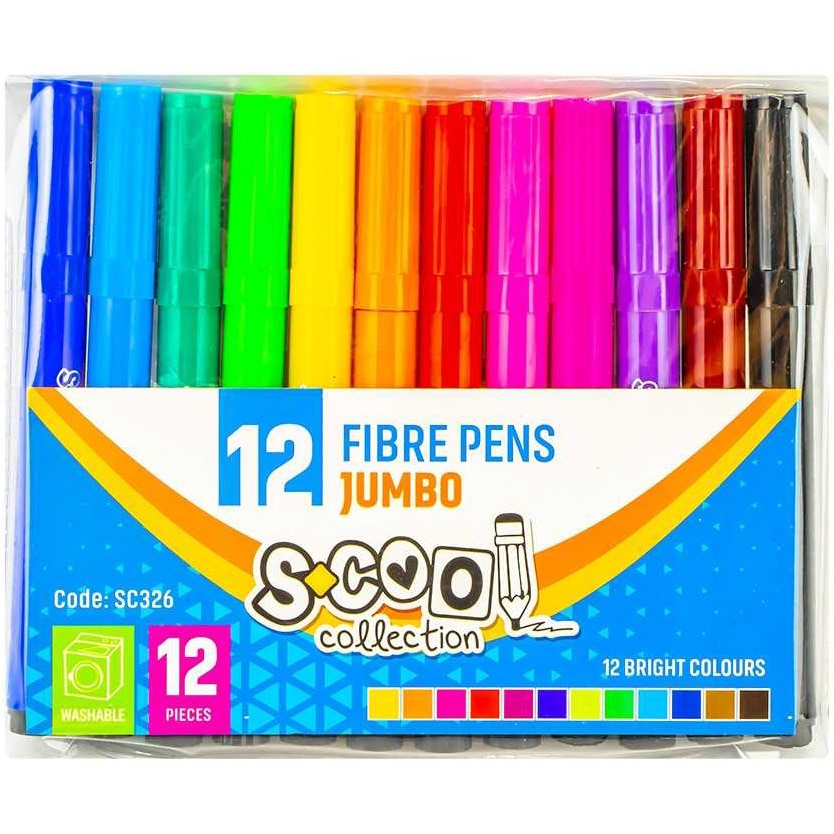 Carioca S-cool, PVC, Jumbo, 12 culori/cutie - eMAG.ro