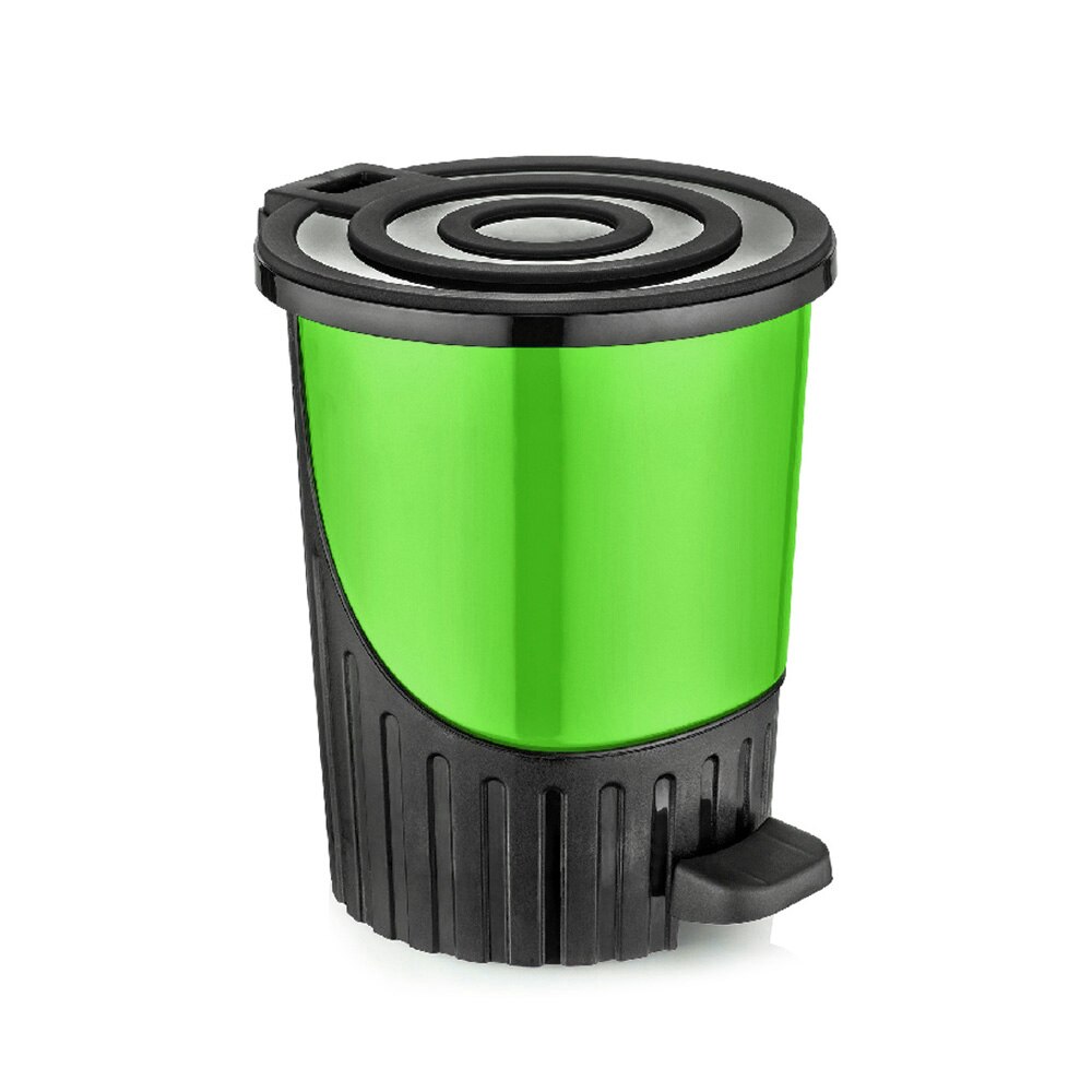 Cos de gunoi cu pedala Dunya 26 L, negru-verde - eMAG.ro