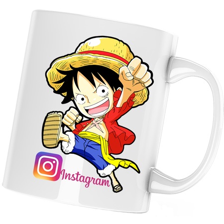 Чаша One Piece Luffy Instagram Creator Insta Gamer, Бял, 330 мл - eMAG.bg