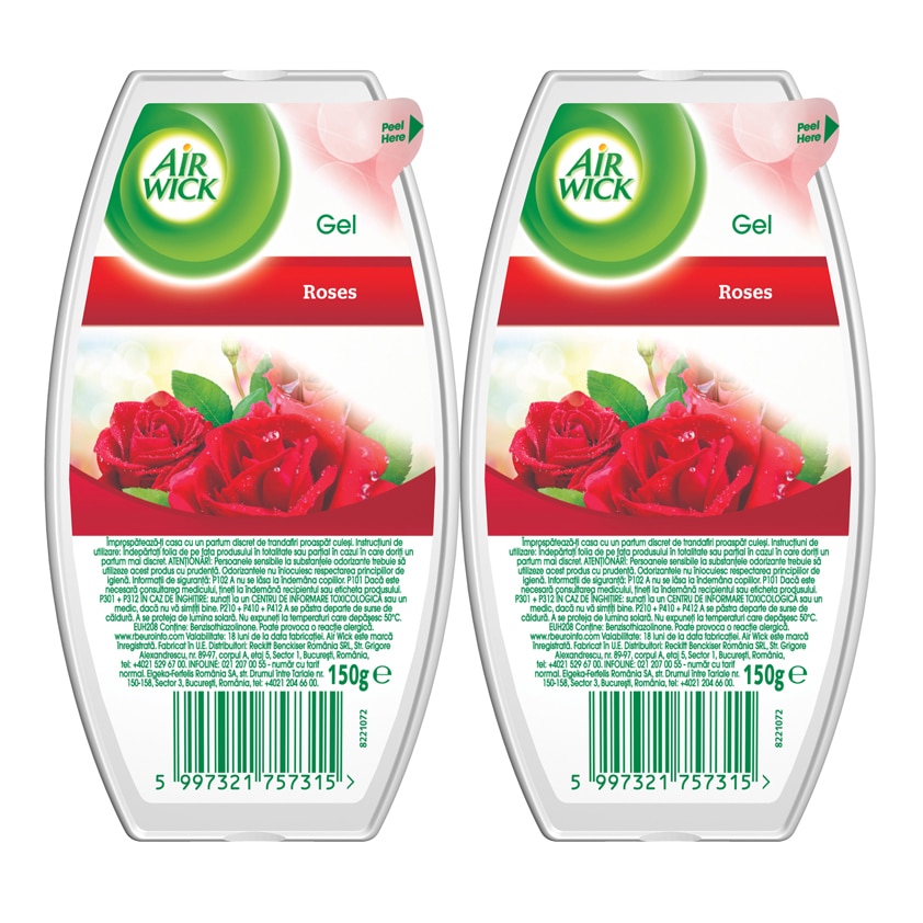 Pachet 2 x Odorizant Air Wick Gel Roses, 150 g - eMAG.ro