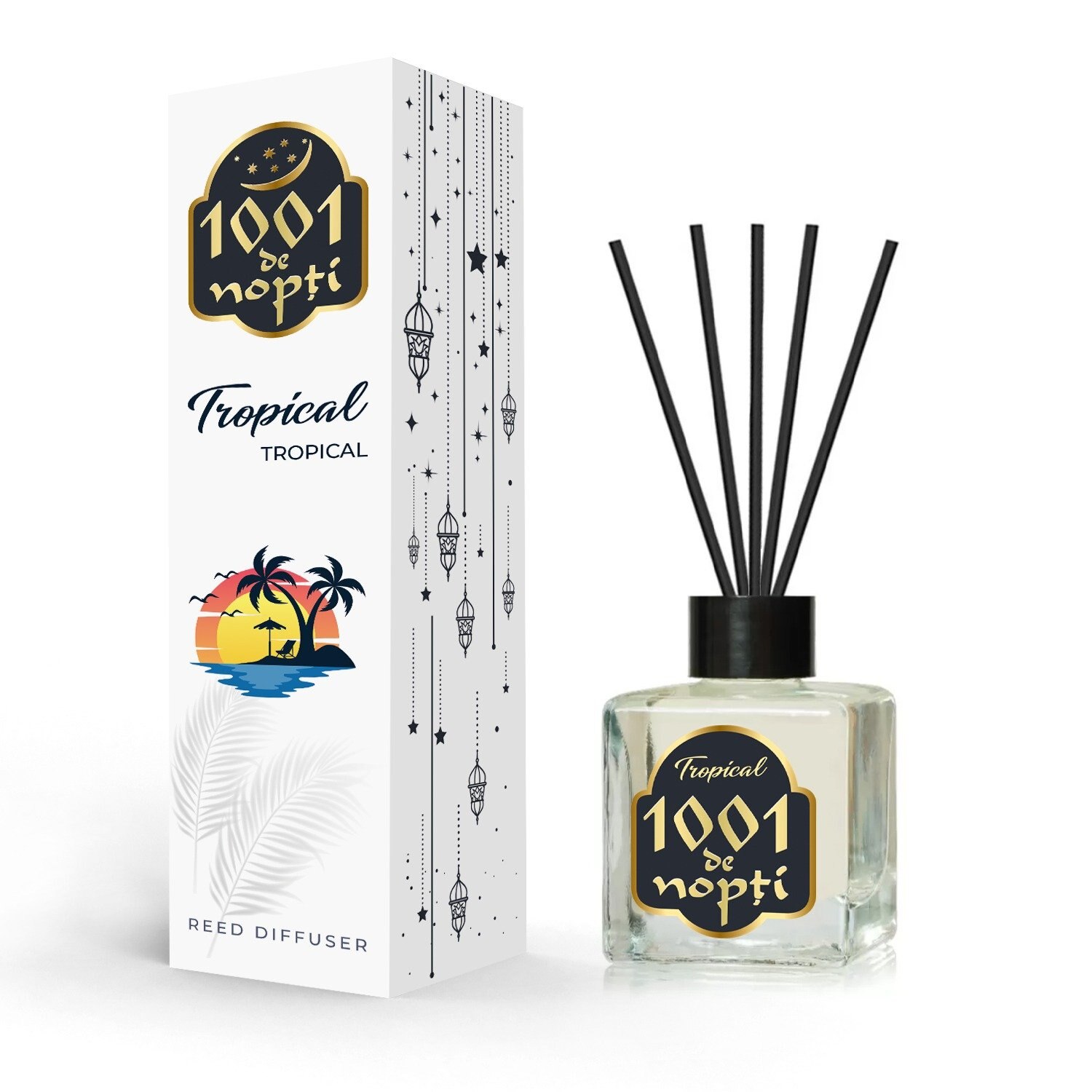 Odorizant camera 1001 de nopti, 100 ml, Tropical - Reed Diffuser - eMAG.ro