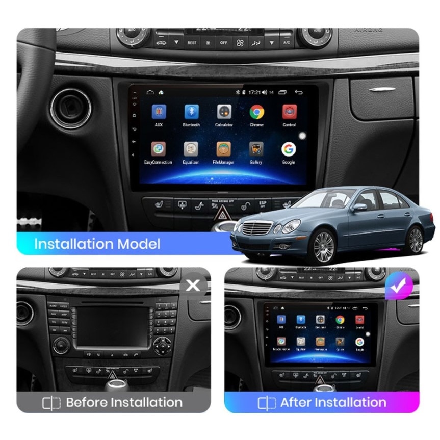 Мултимедия с навигация ZT, за Mercedes W211, W219, W463, Android 10.1 ...