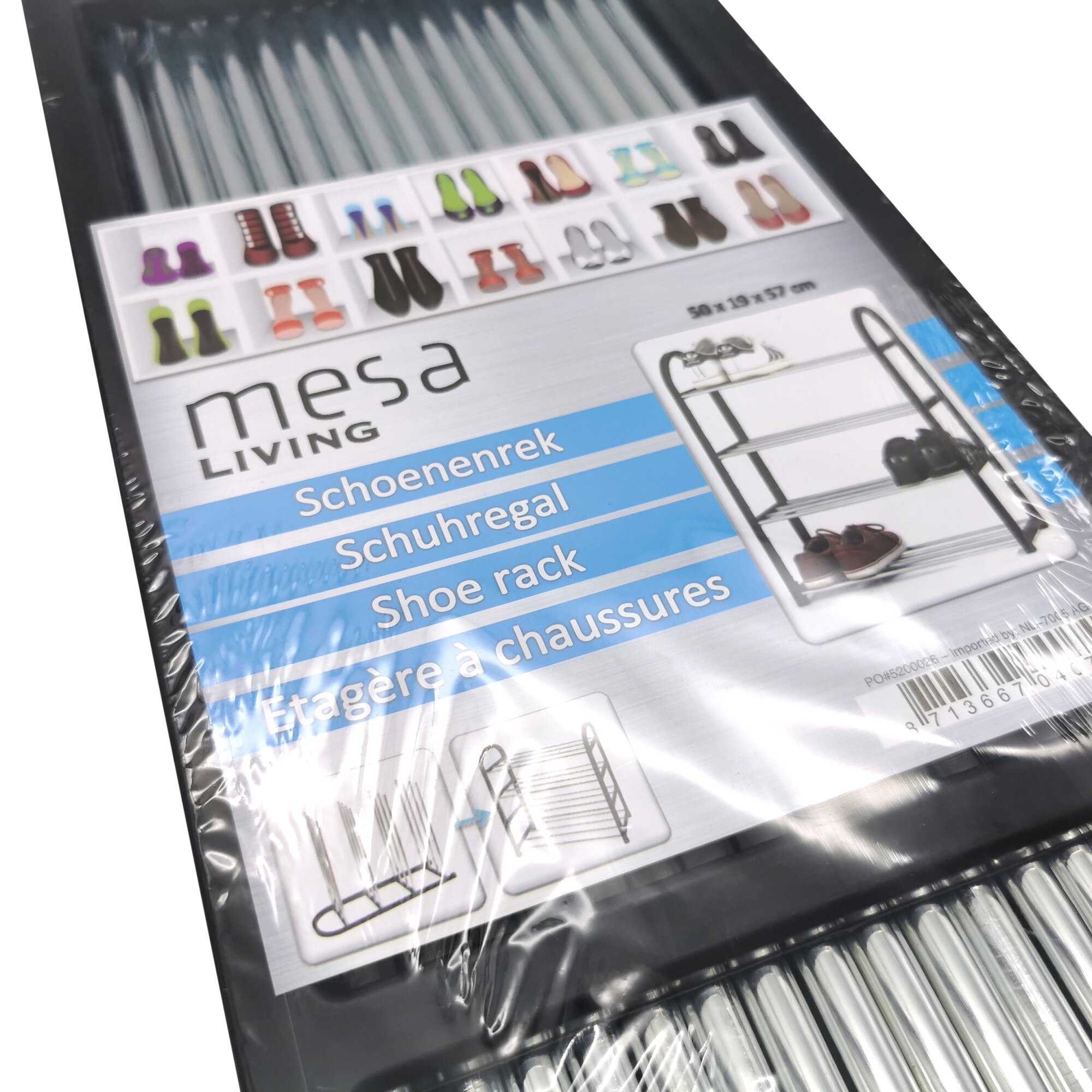 Pantofar din metal, 4 nivele, Mesa, 50 x 19 cm, negru - eMAG.ro