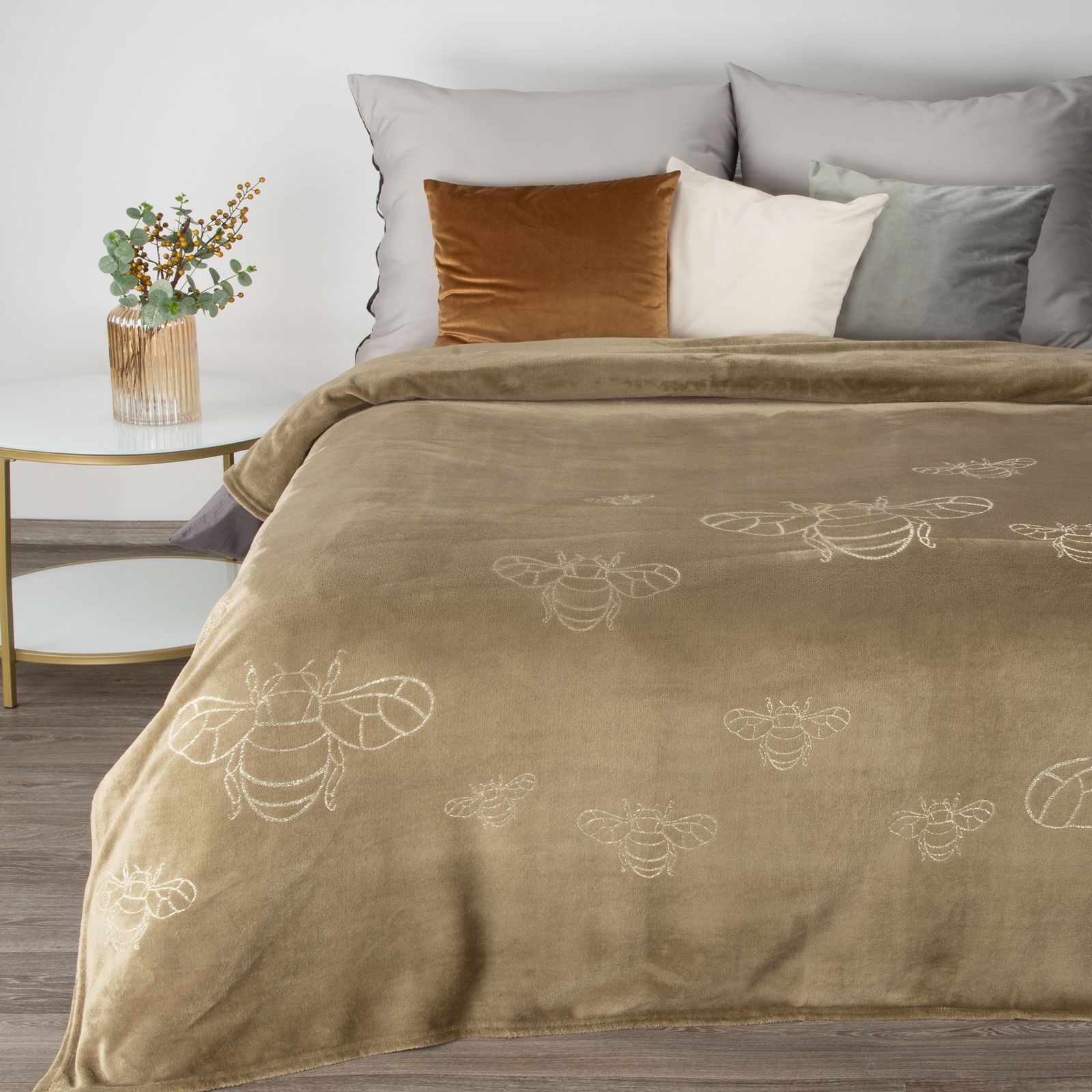 Cuvertura de Pat, Patura pled, Eurofirany, 150X200, STELA, Bej inchis ...