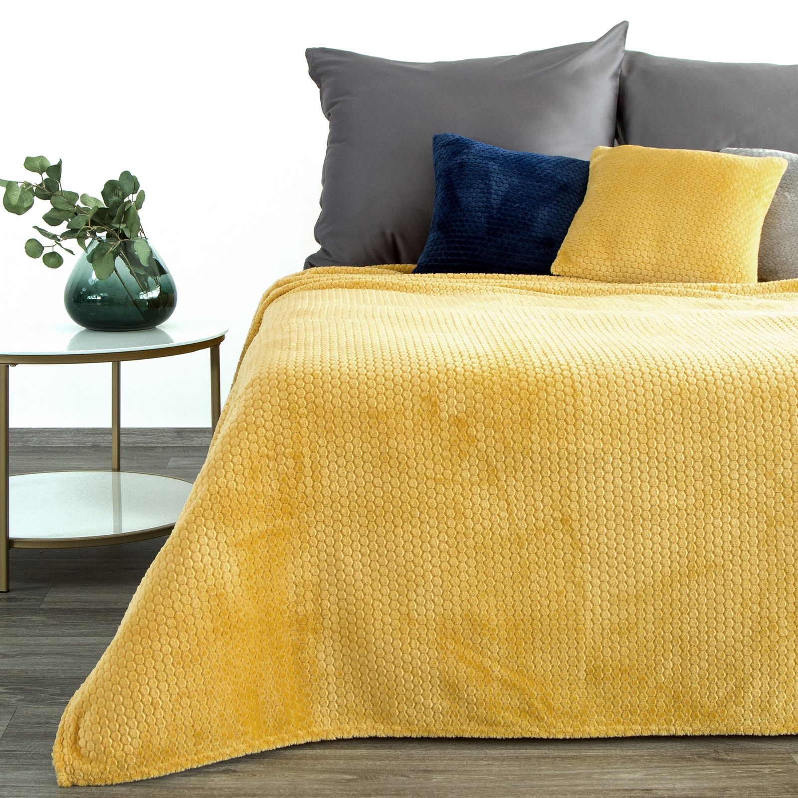 Cuvertura de Pat, Patura pled, Eurofirany, 150x200, ZOE, Mustar - eMAG.ro