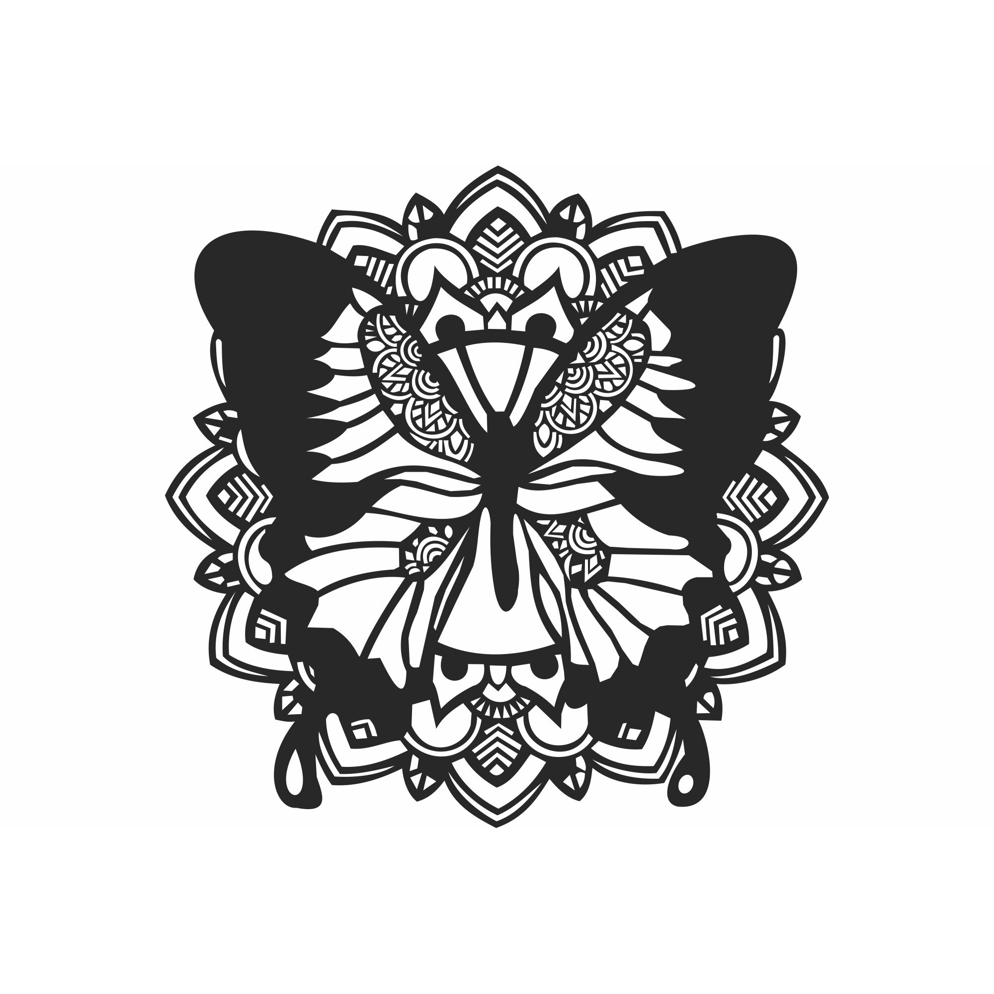 Decor perete Personalizabil Fluture Mandala HHH79 din lemn 38x38 cm ...