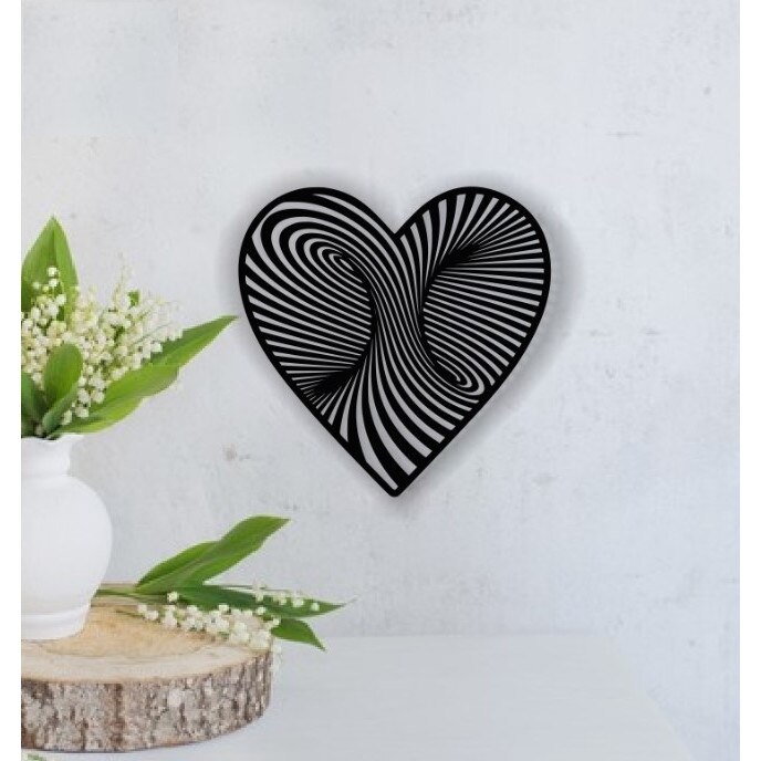 Decor perete Personalizabil Inima 3D HHH178 din lemn 38x38 cm - eMAG.ro