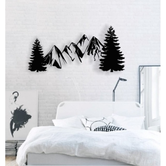 Decor perete Munti HHH362 din lemn 29x14 cm - eMAG.ro