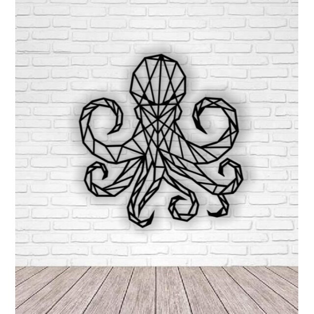 Decor Personalizabil Geometric perete Caracatita din lemn 36 cm x 38 cm ...