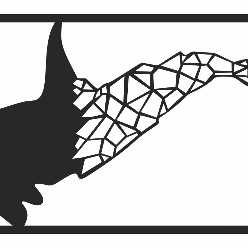 Decor Personalizabil Geometric perete Balena cu Cocoasa din lemn 58 cm ...