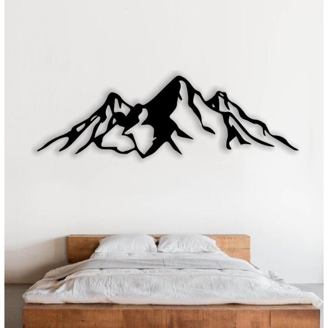 Decor perete Munte HHH491 din lemn 58x18 cm - eMAG.ro