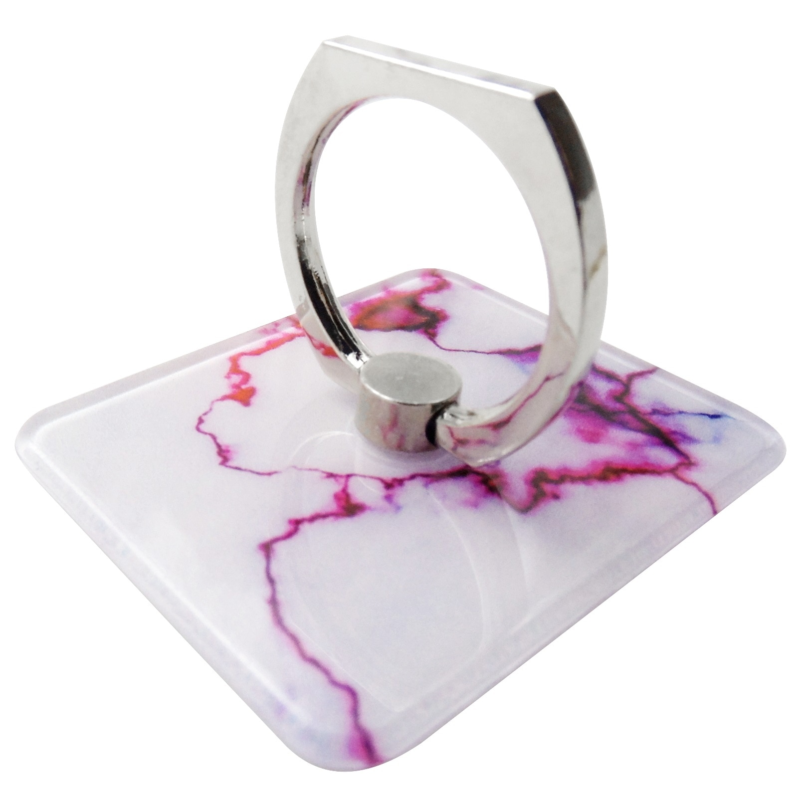 Suport cu inel design marmura roz si stand, rotativ, pentru telefoane ...