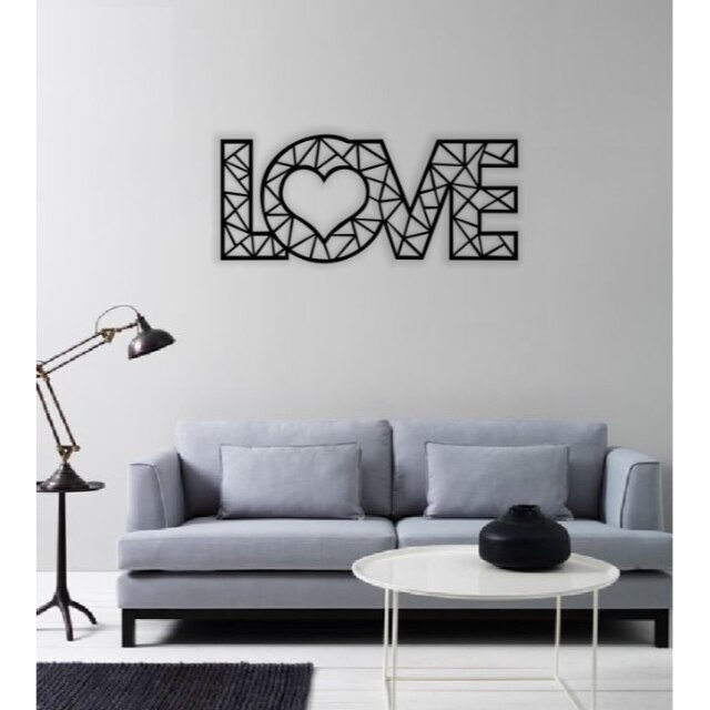 Decor Geometric perete Love Inimioara HHH574 din lemn 29x13 cm - eMAG.ro