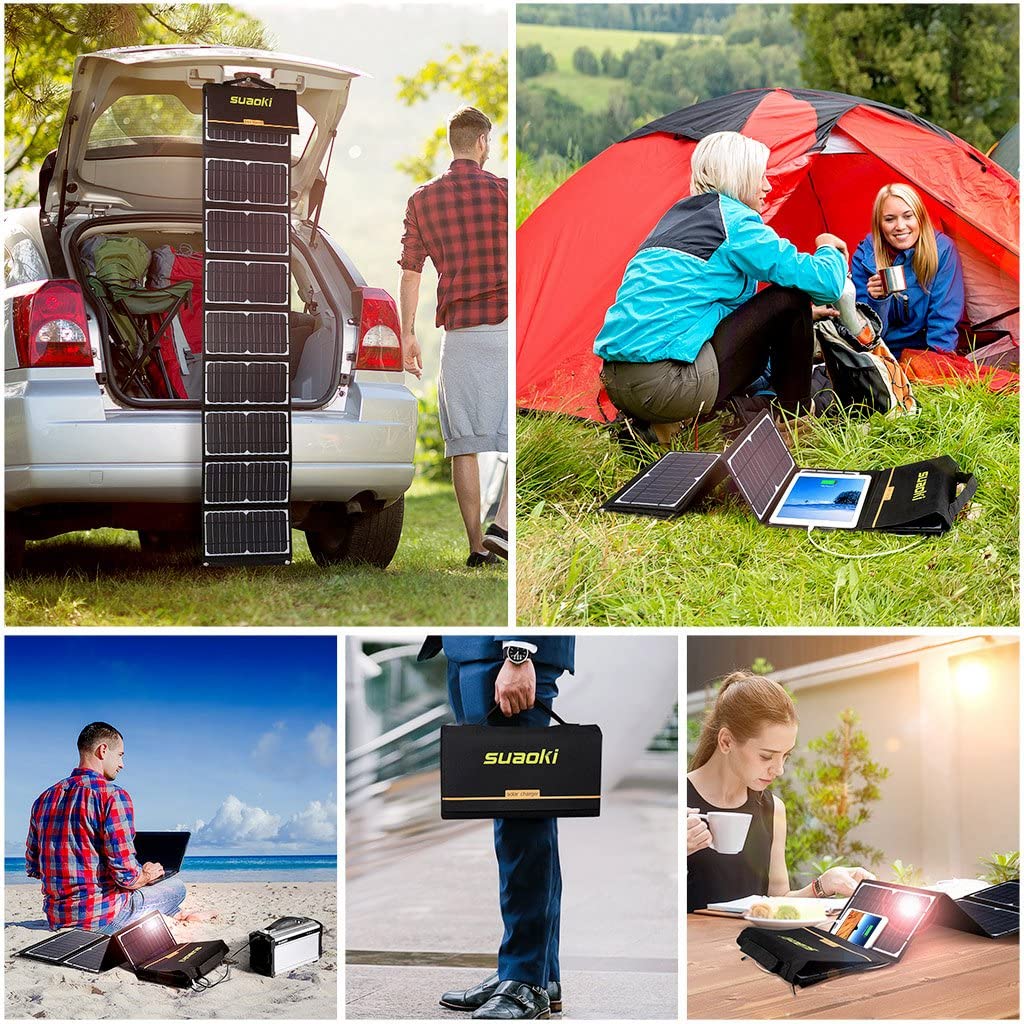 Set Panou solar portabil camping 18V - 60W, Pyramid, pliabil, cu 1 port ...