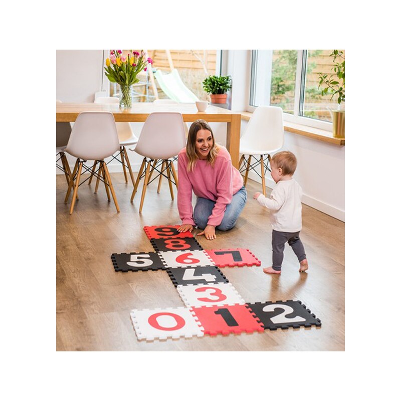Puzzle covoras 10 piese pentru copii BabyOno 274/04, Multicolor 6-9 ...