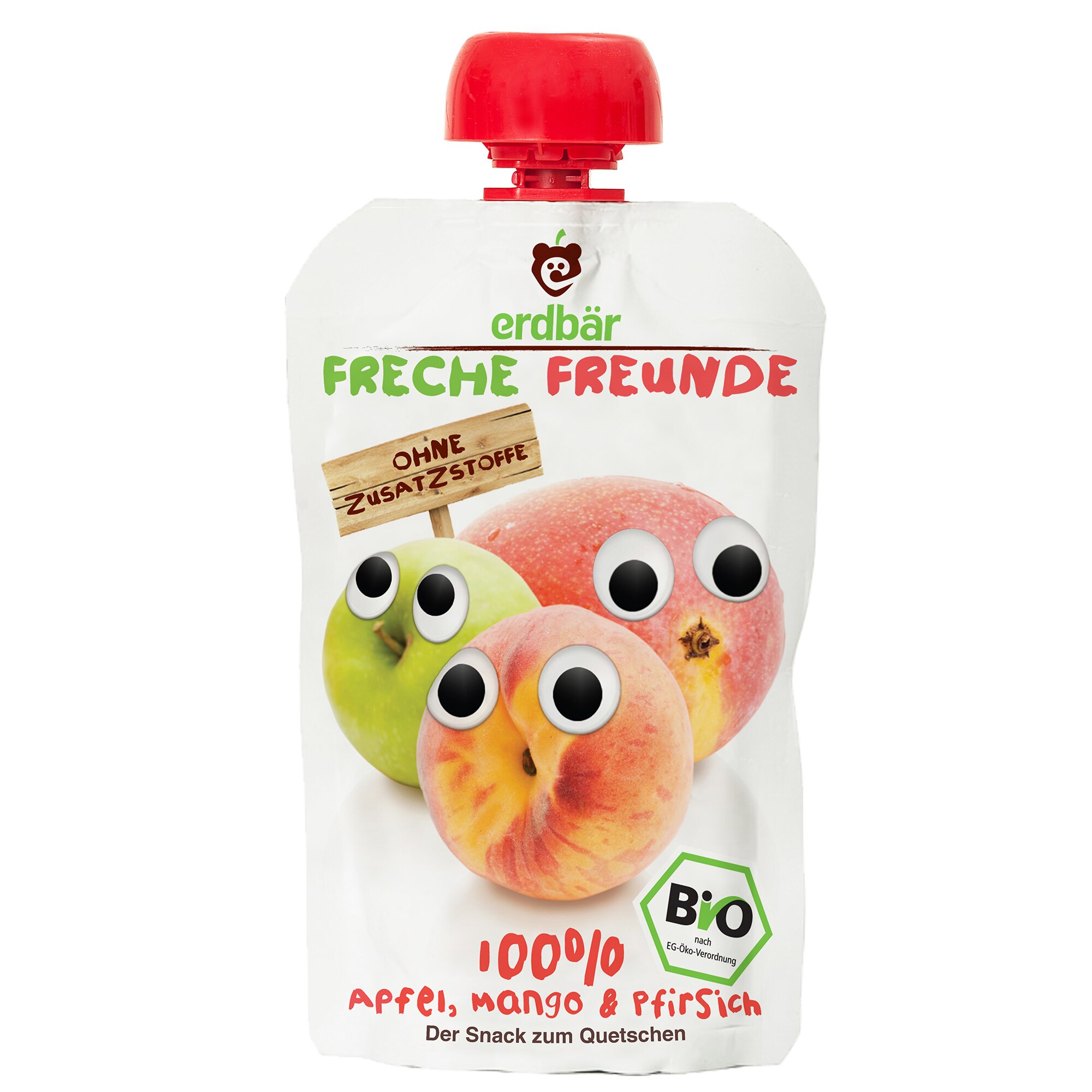 Piure de mere, mango si piersici bio Erdbar, 100g, de la 1 an - Compară ...