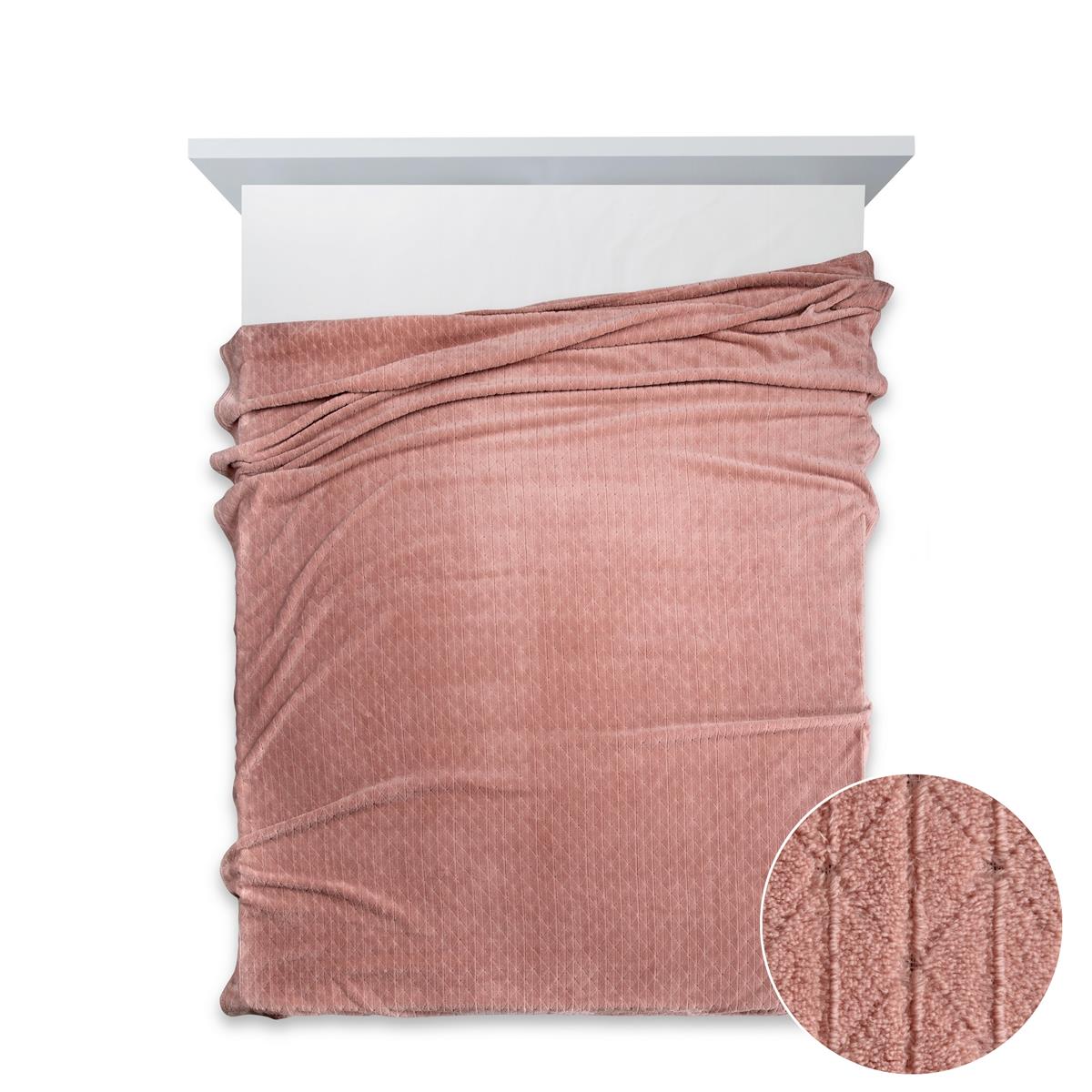 Vertura de Pat, Patura pled, Eurofirany, 150x200, CINDY-4, Roz - eMAG.ro
