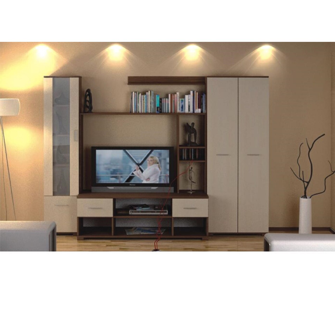 Living Vesna 255x183x45 cm,wenge-prun alb - eMAG.ro