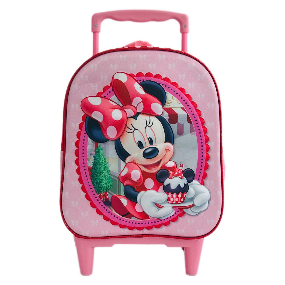 Troler 3D Minnie, 1 compartiment mare cu fermoar, 1 buzunar lateral, 2 ...