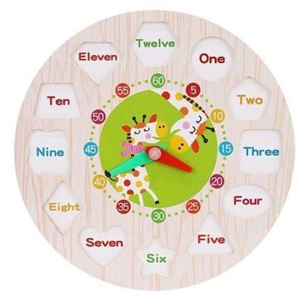 Jucarie 3 in 1 Ceas, Puzzle si Joc de snuruit din lemn, WD7024-A RCO ...