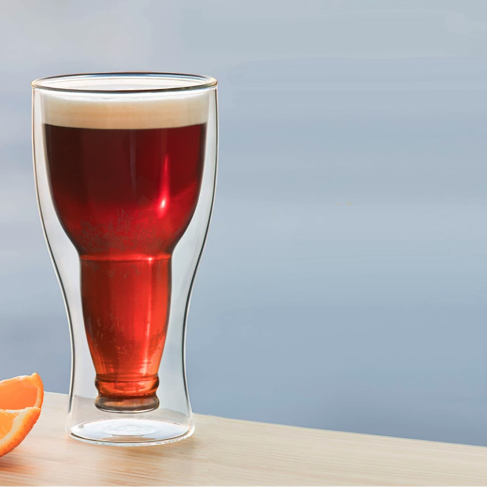 Pahar din Sticla pentru Bere cu Pereti Dubli Termorezistente 400 ml ...