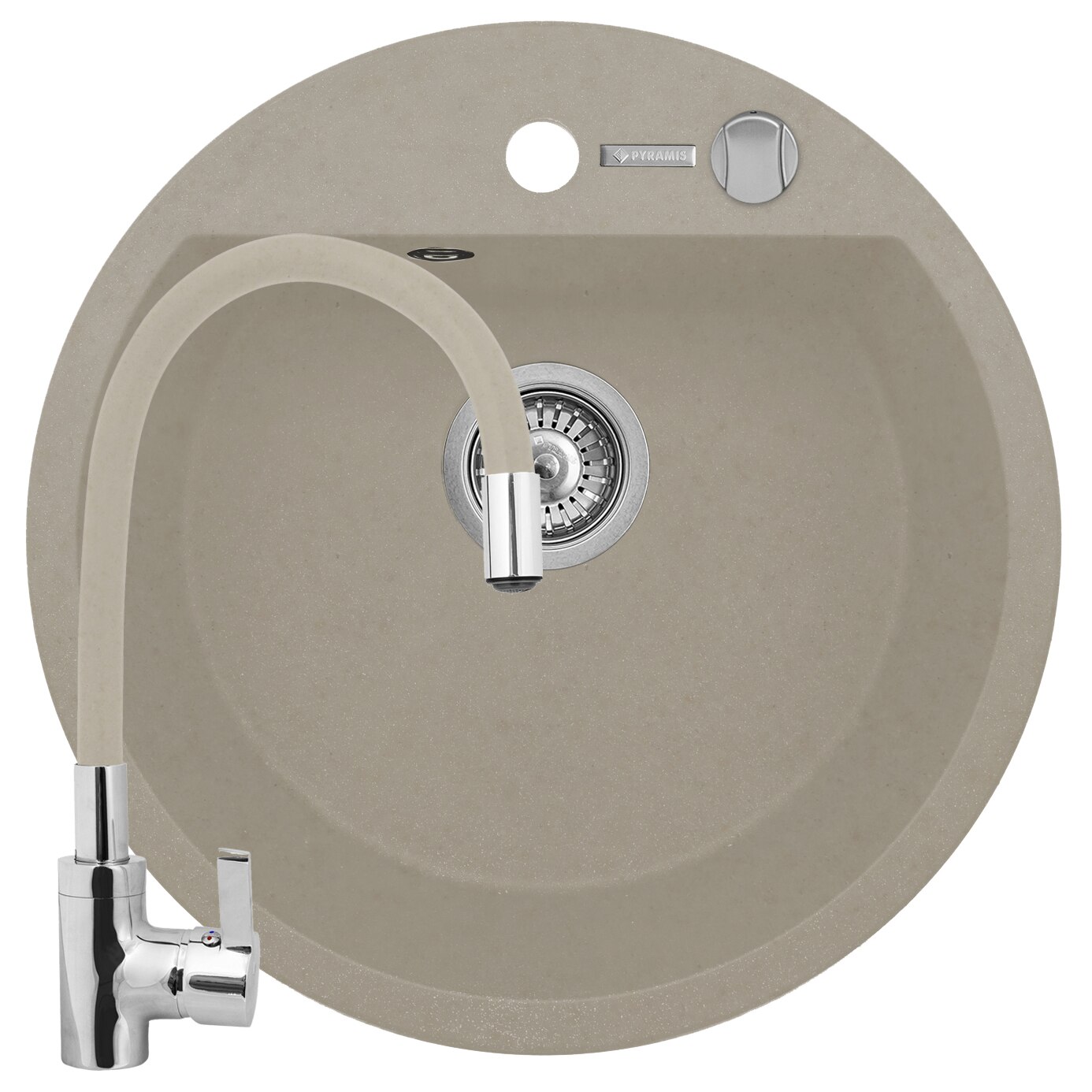 Pachet chiuveta granit Pyramis + Baterie Pyramis pipa flexibila ...