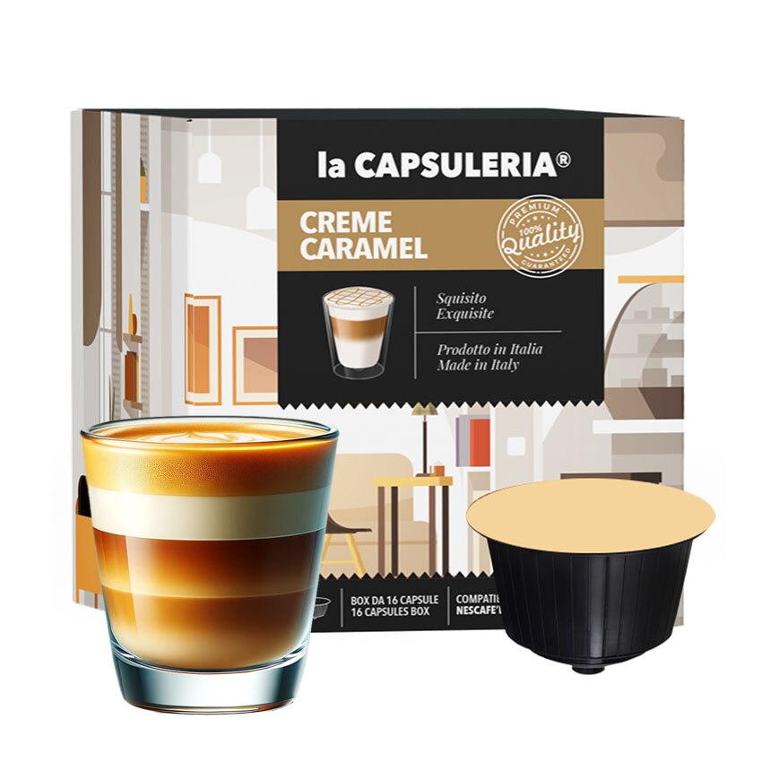 Creme Caramel, 16 capsule compatibile Dolce Gusto, La Capsuleria - eMAG.ro