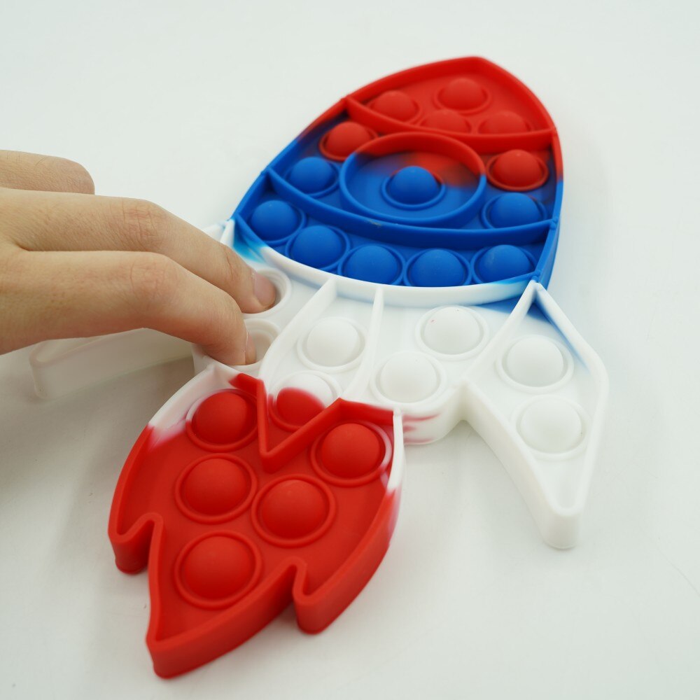 Jucarie Pop It Zenuk® - Racheta, Sensory Fidget Toy, Antistres, 10-15cm ...