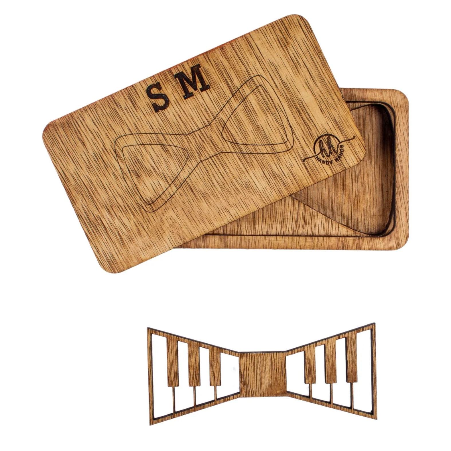 Papion din Lemn HH337, Handmade, in Cutie Premium - eMAG.ro