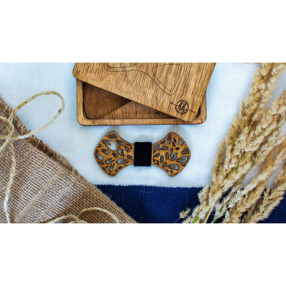 Papion din Lemn HH278, Handmade, in Cutie Premium - eMAG.ro