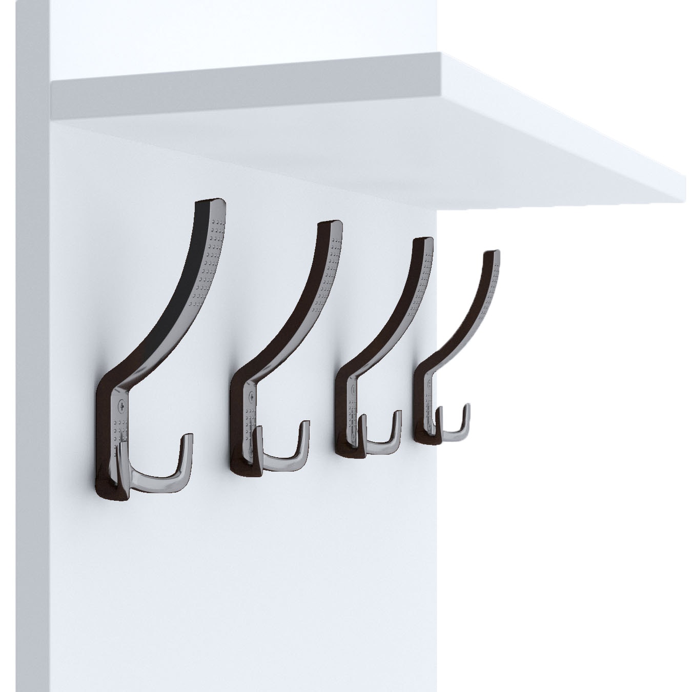 Cuier, PVC/MDF, 120 cm x 60 cm, Alb/Argintiu - eMAG.ro