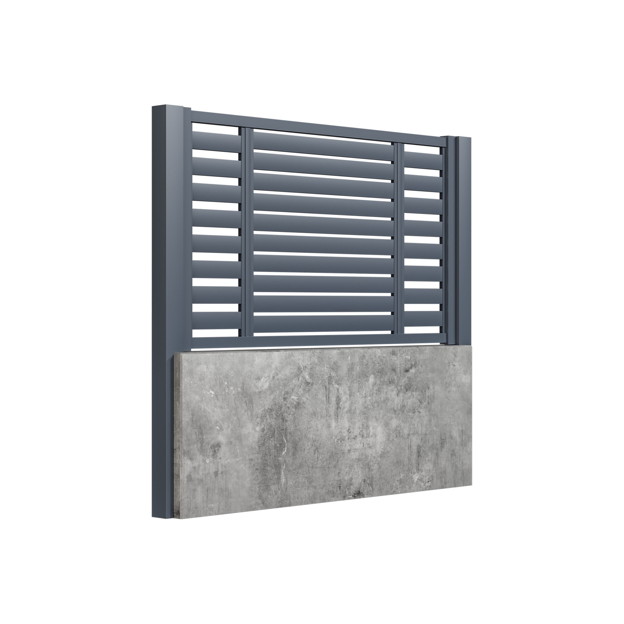 Panou gard mic, Todome, aluminiu 101, negru, 200 x 110 cm - eMAG.ro